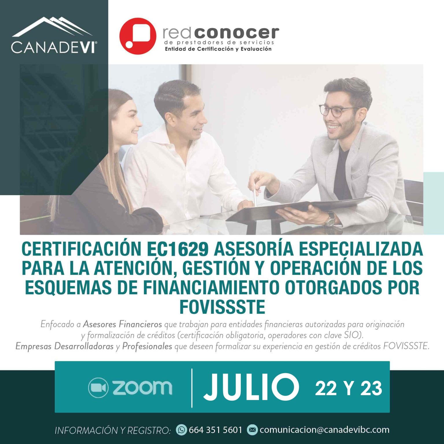 Certificación Red Conocer 22 y 23 de Julio - CANADEVI BC